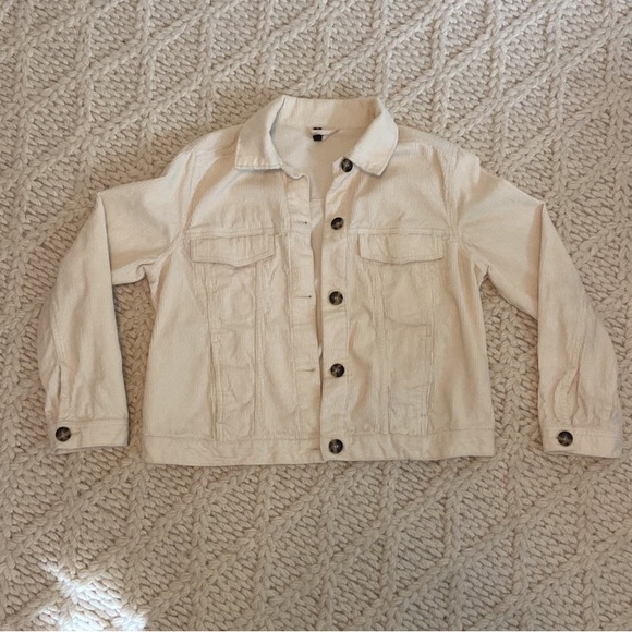Jackets & Coats | Hm Cream Corduroy Jacket | Poshmark